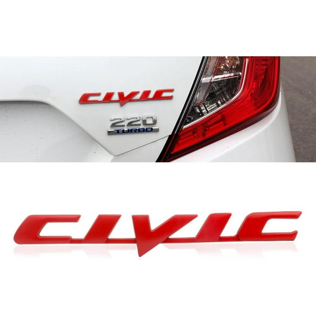 1 x 3D Rear Tail Letter Emblem Replacement for Civic 2006-2011 (Red ...