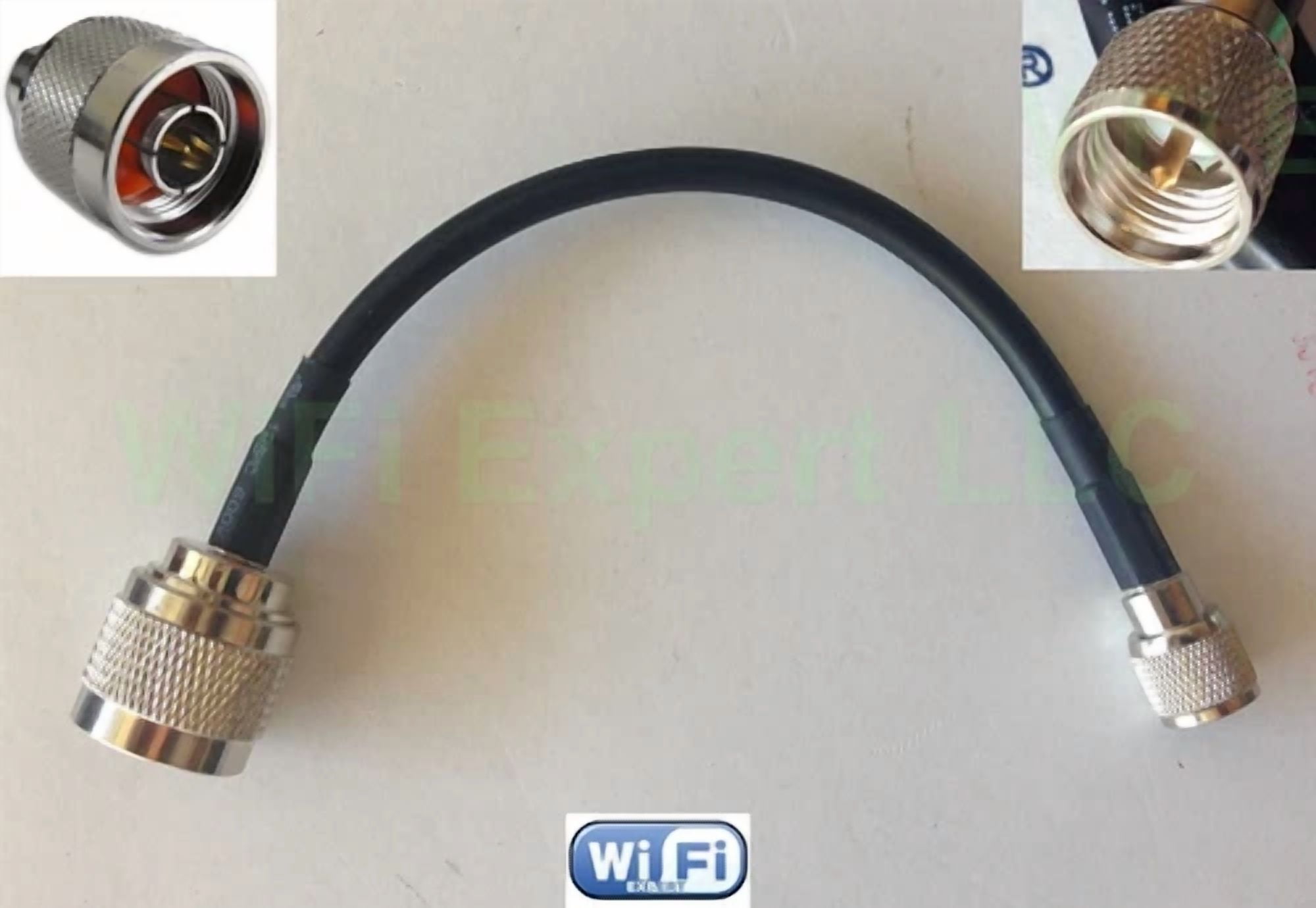 1 x 8 inch RG58 LOW LOSS COAX RF CABLE Mini UHF MALE TO N TYPE MALE ...