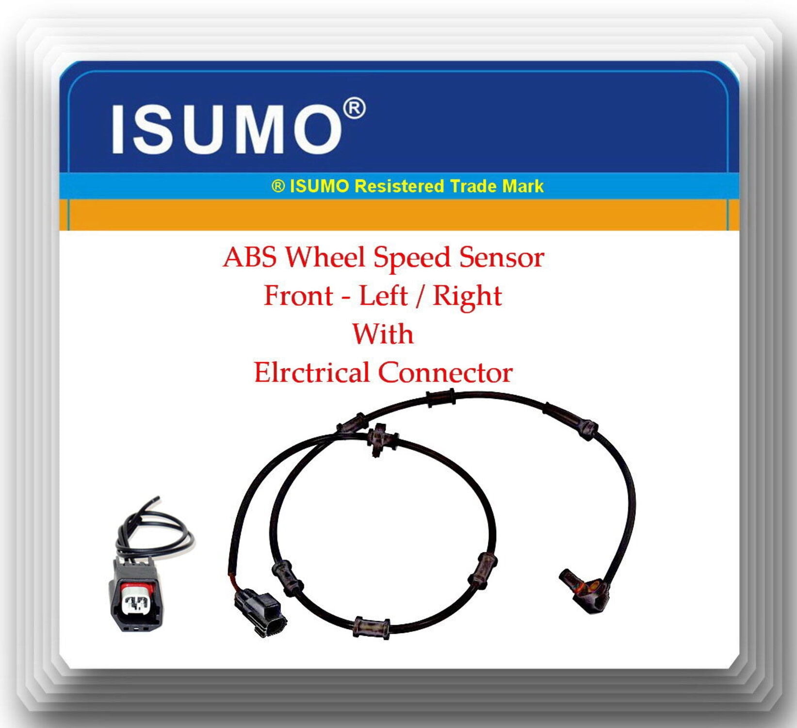 1 x ABS Wheel Speed Sensor W/ Connector Front L/R Fits:4WD Dodge Ram ...