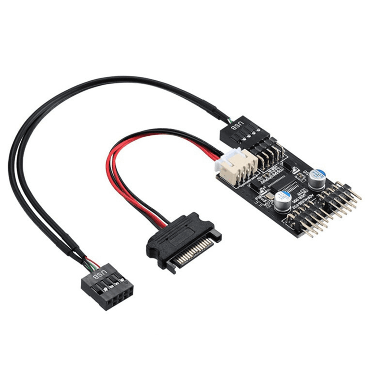1 x C USB 2.0 9 pin Connector Adapter 2 x Cable-Black - Walmart.com