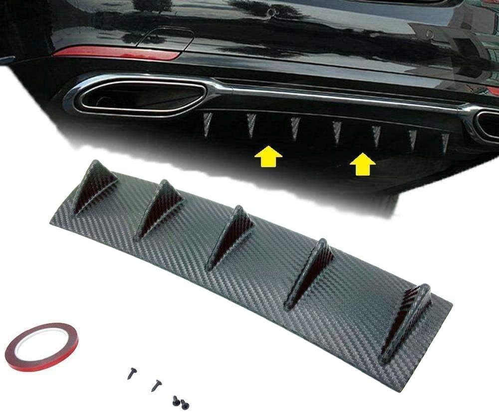 1 x Carbon Fiber Paint Style Plastic Rear Lower Bumper Diffuser Fin ...