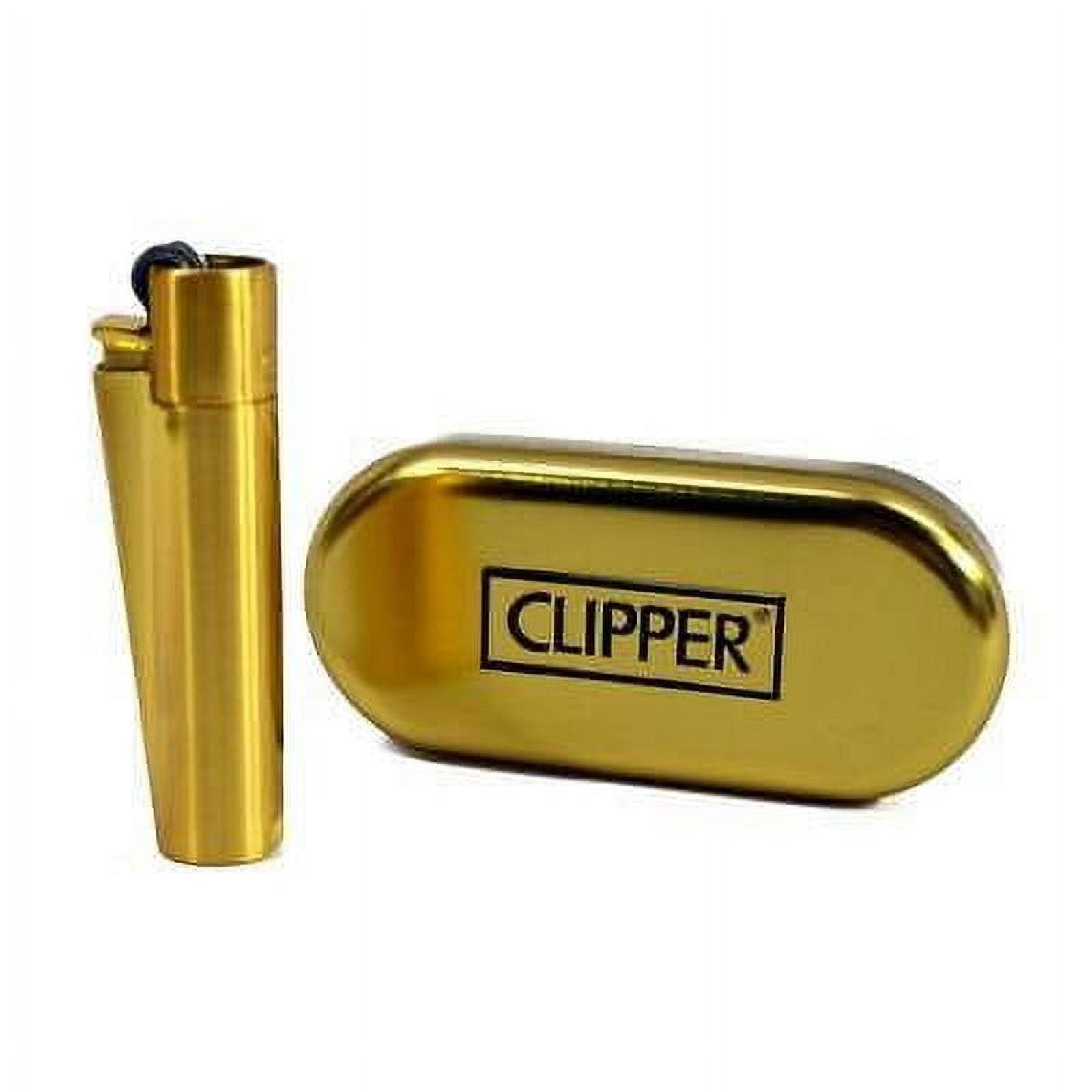 1 x Clipper Gold Full Size Refillable Metal Lighter Brushed Or Shiny - Walmart.com