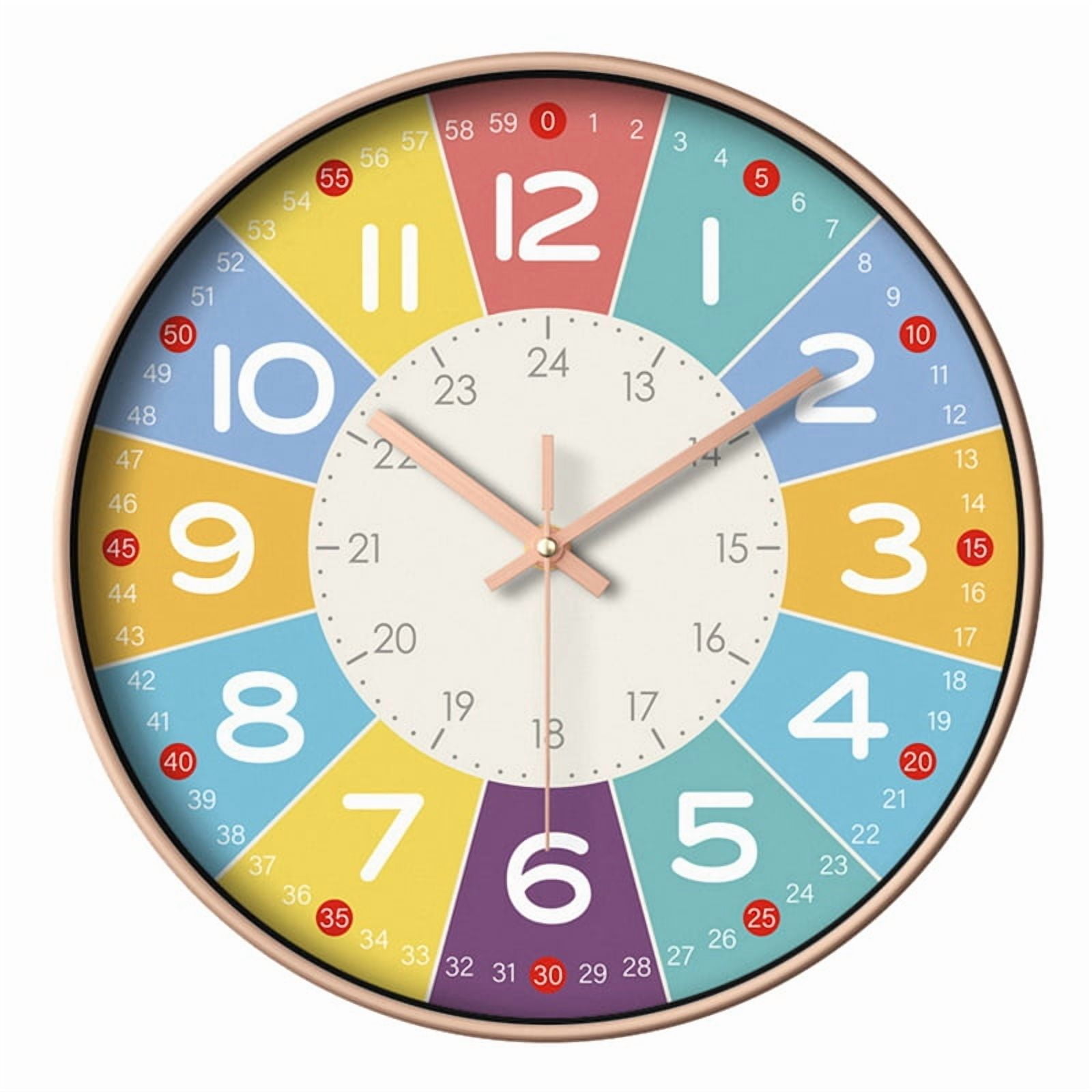 1 x Education Wall Clock-Multicolor - Walmart.com