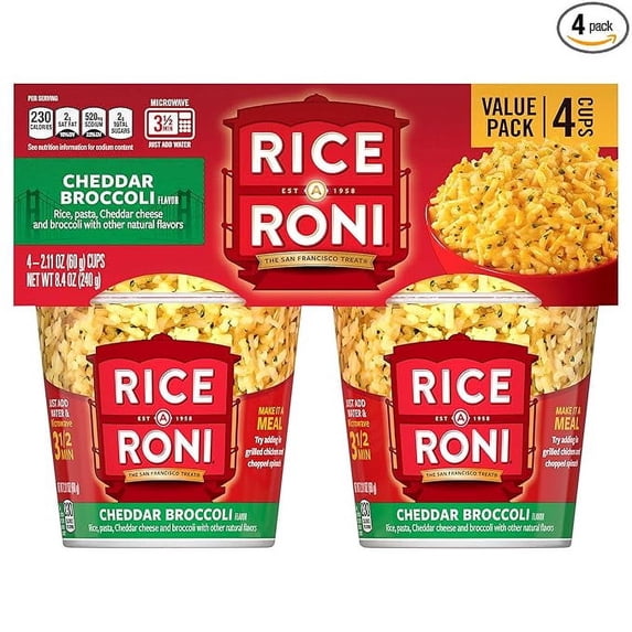 1 x Rice-A-Roni 4pk Cups-Cheddar Broccoli - Walmart.com