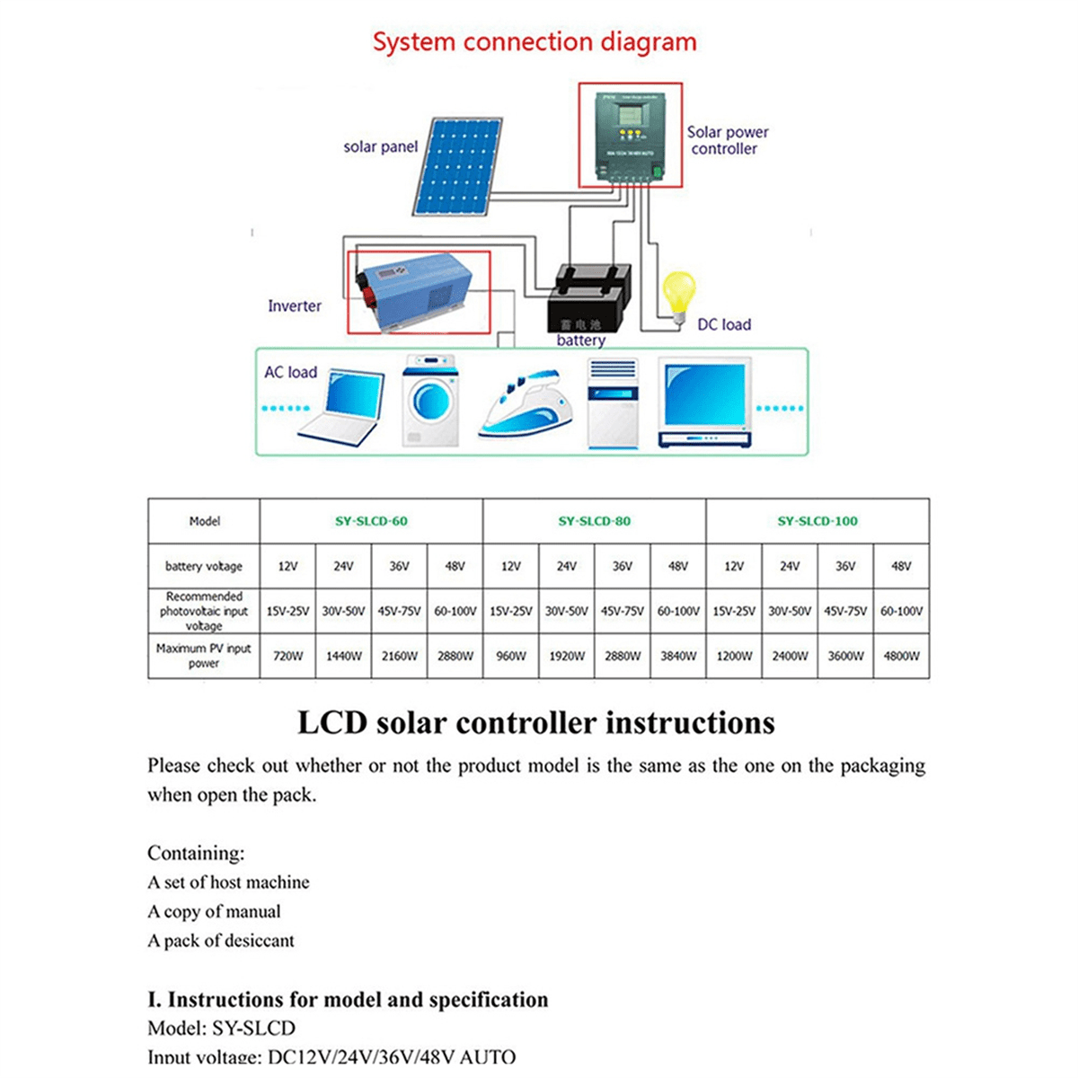 1 x Solar Charge Controller 1 x English manual-Blue - Walmart.com