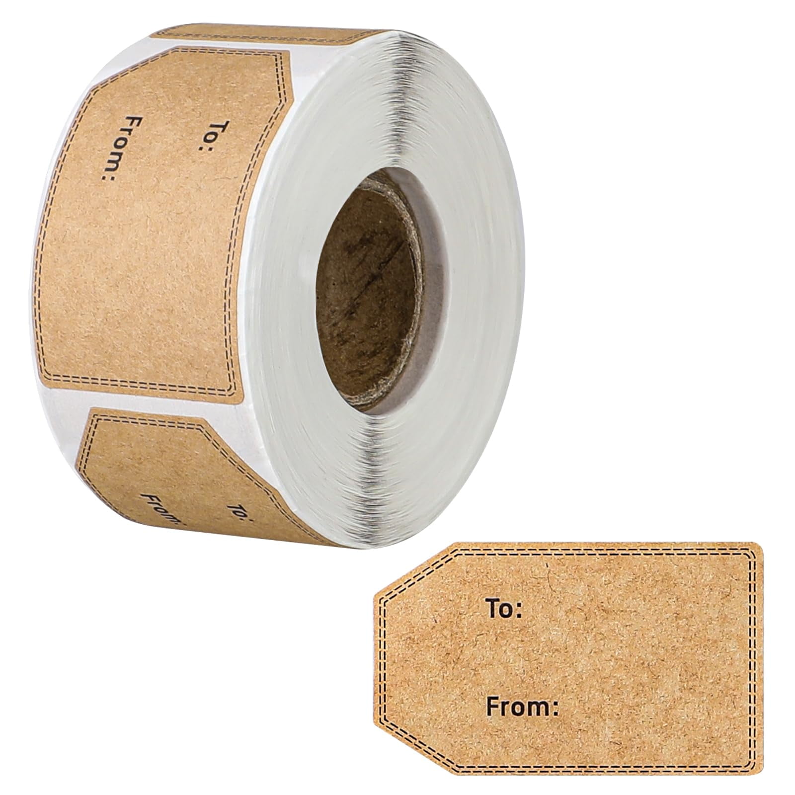 1"x2" to and from AIF4 Gift Tag Stickers, 300pcs/Roll Natural Brown ...