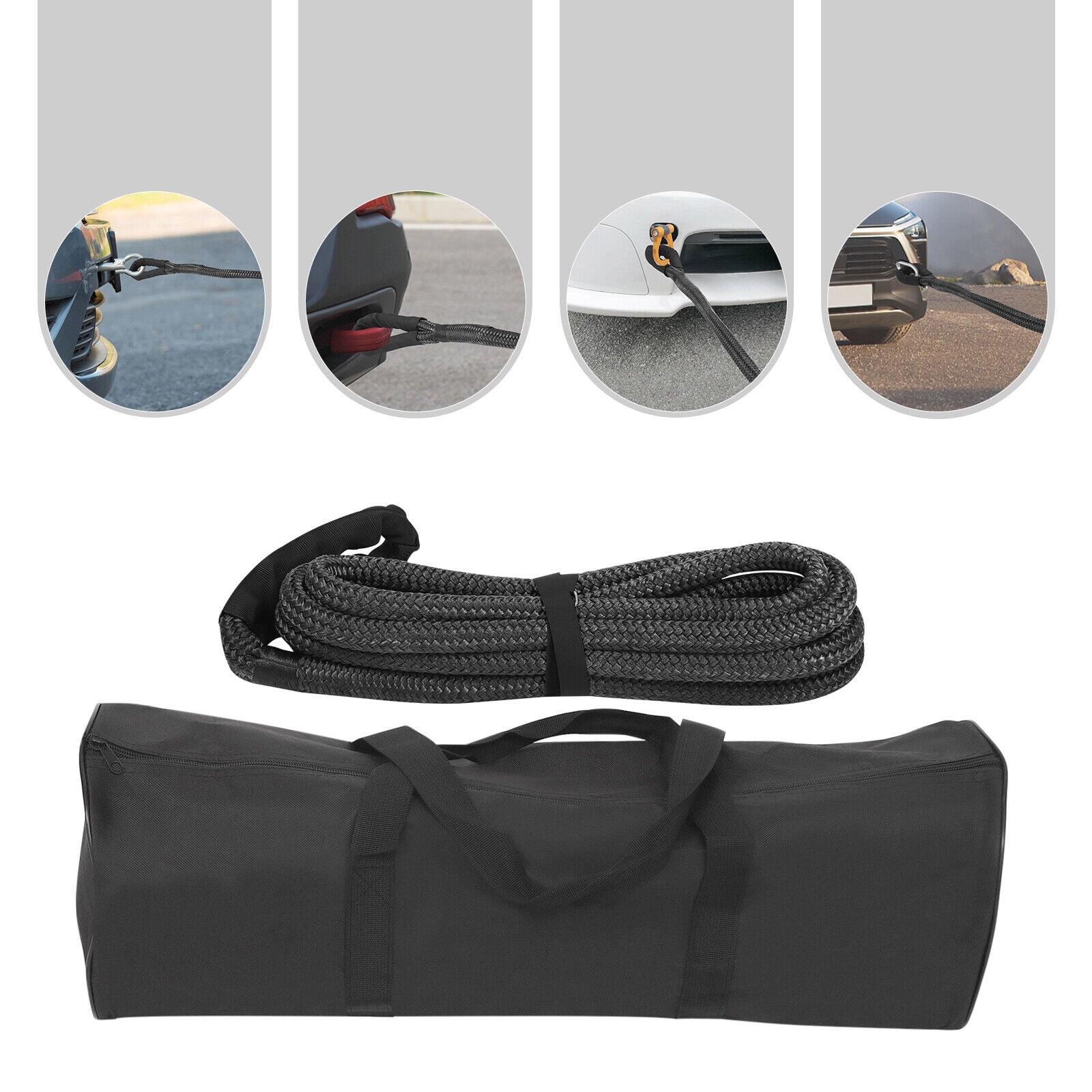 1"x20' Recovery Rope 48000lbs Kinetic Energy Tow Rope W/ Carry Bag for ...