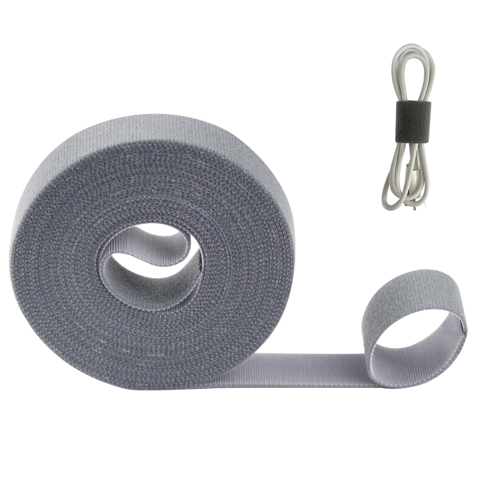 1"x20ft Hook and Loop Roll with 30 Metal Buckles, Cut-to-Length Cinch ...