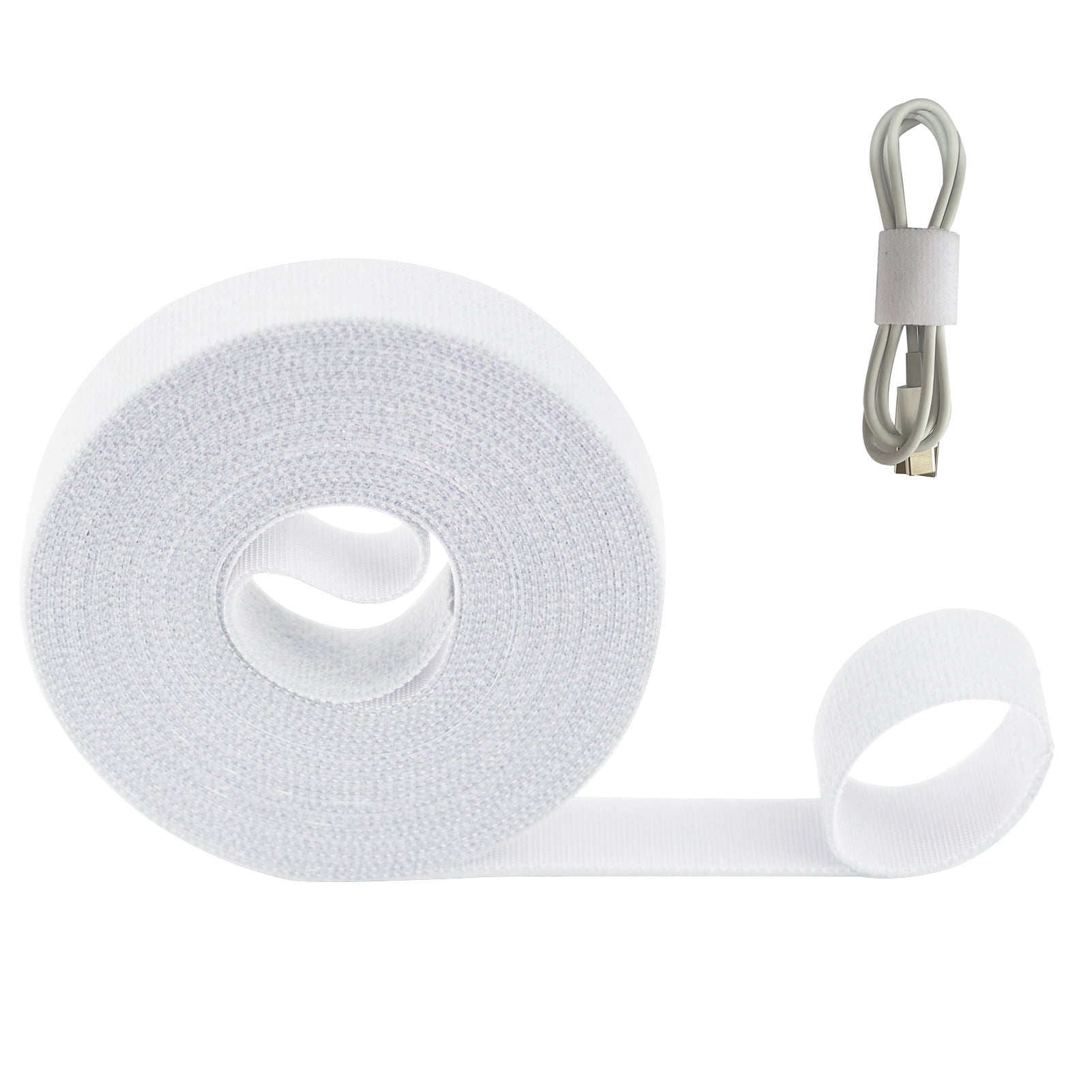 1"x20ft Hook and Loop Roll with 30 Metal Buckles, Cut-to-Length Cinch ...