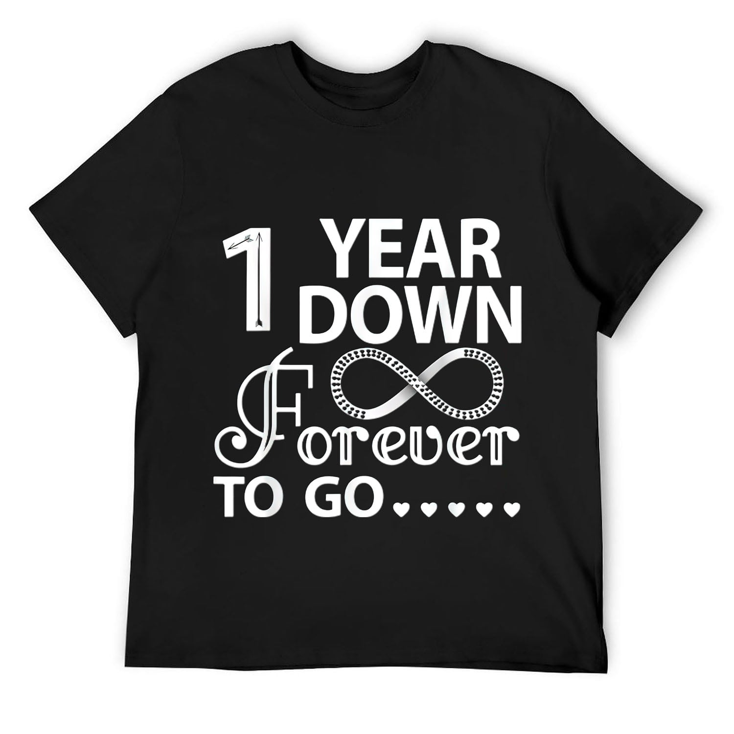 1 year down forever to go - 1st Wedding Anniversary T-Shirt - Walmart.com