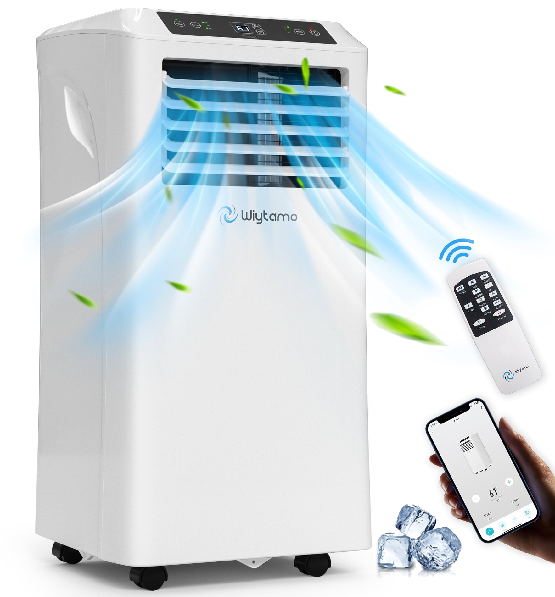 10,000 BTU Portable AC, WIFI Control, 3 Modes, For Room Up to 450 Sq.Ft ...