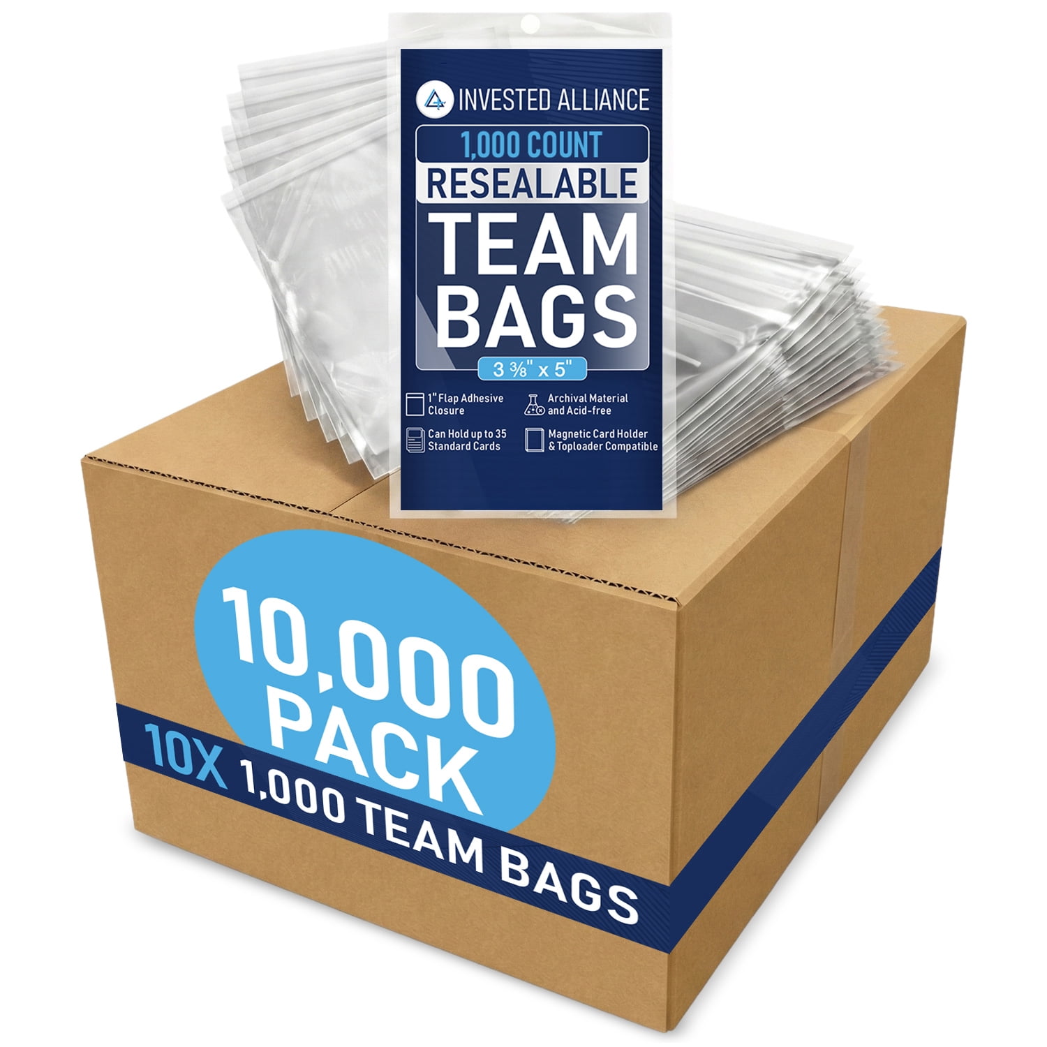 10,000 Pack Resealable Set Team Bags for Trading Cards - Walmart.com