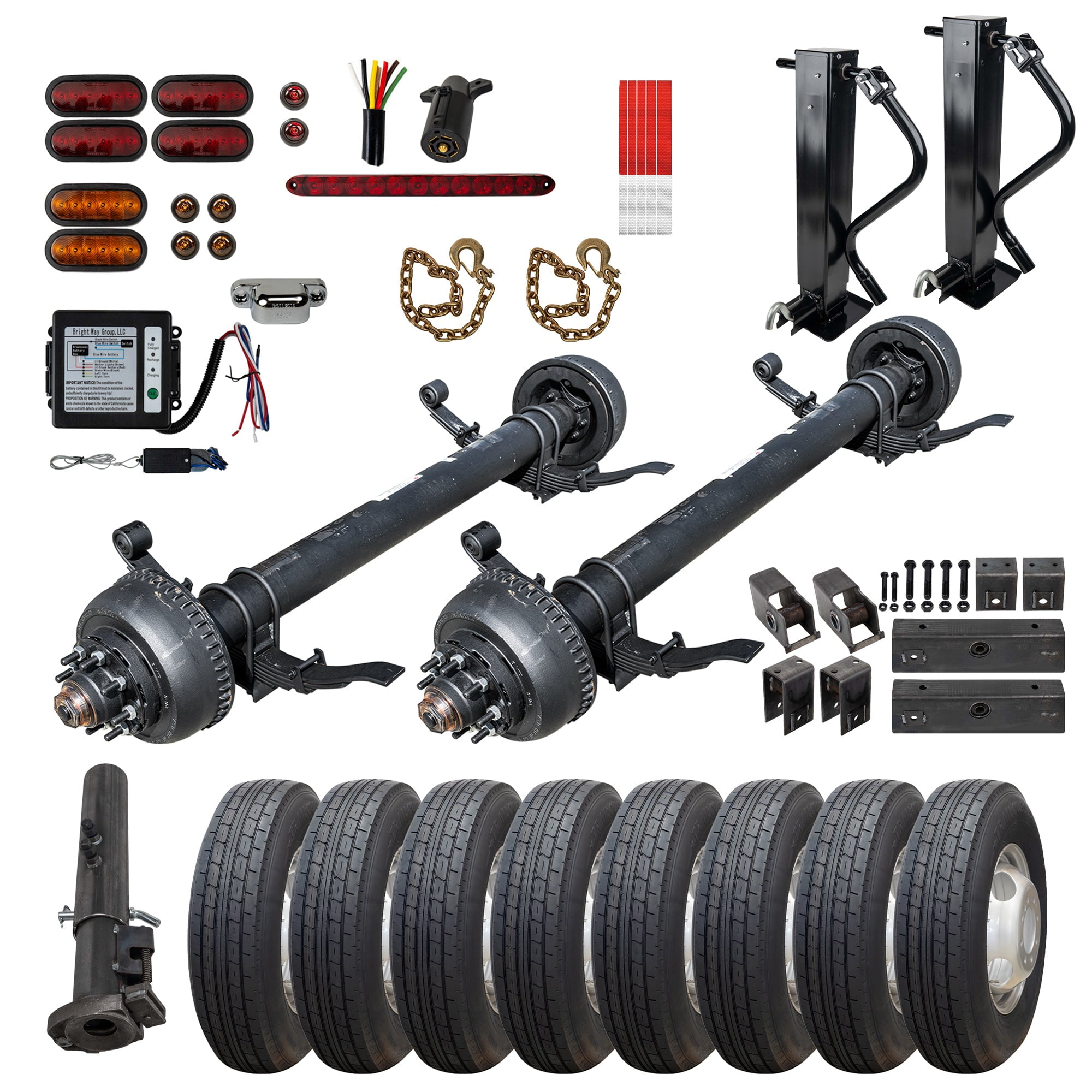 10,000 lb Dexter Tandem Axle Gooseneck TK Trailer Parts Kit - Sprung ...