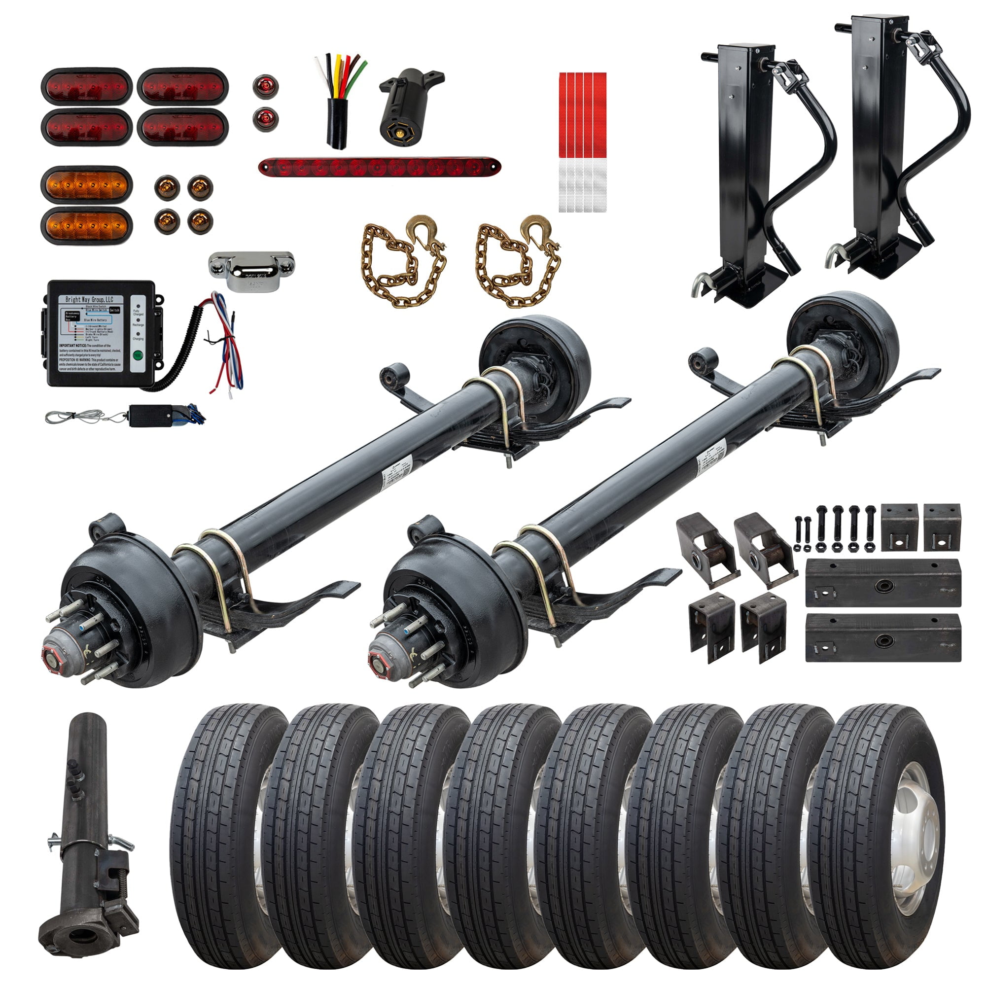 10,000 lb Lippert Tandem Axle Gooseneck TK Trailer Parts Kit - 20K ...
