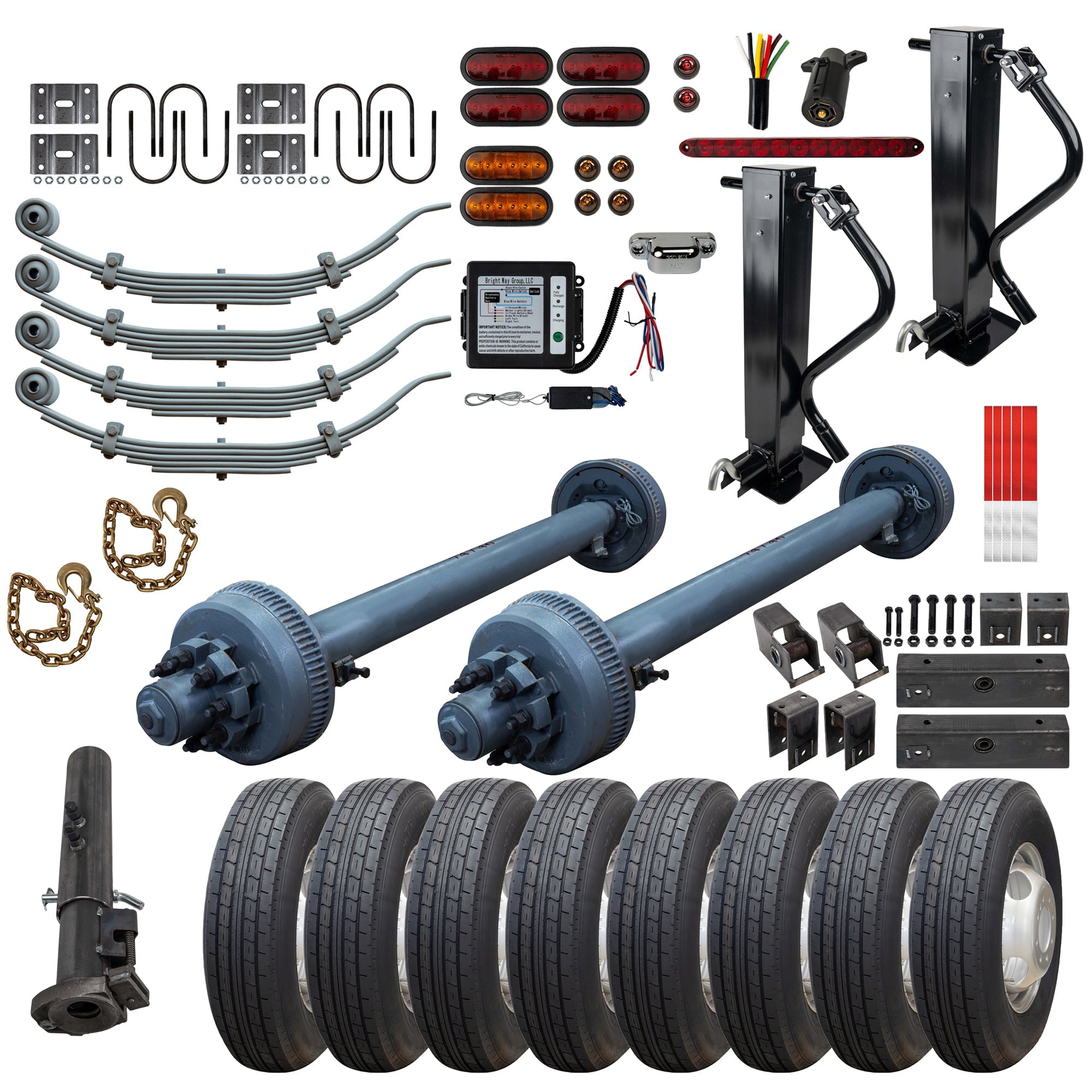 10,000 lb TK Tandem Axle Gooseneck TK Trailer Parts Kit - 20K Capacity Heavy Duty (Complete ...