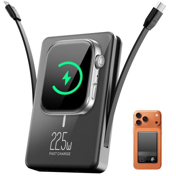 INIU Portable Charger, 20000mAh 45W Power Bank with Built in Cables ...