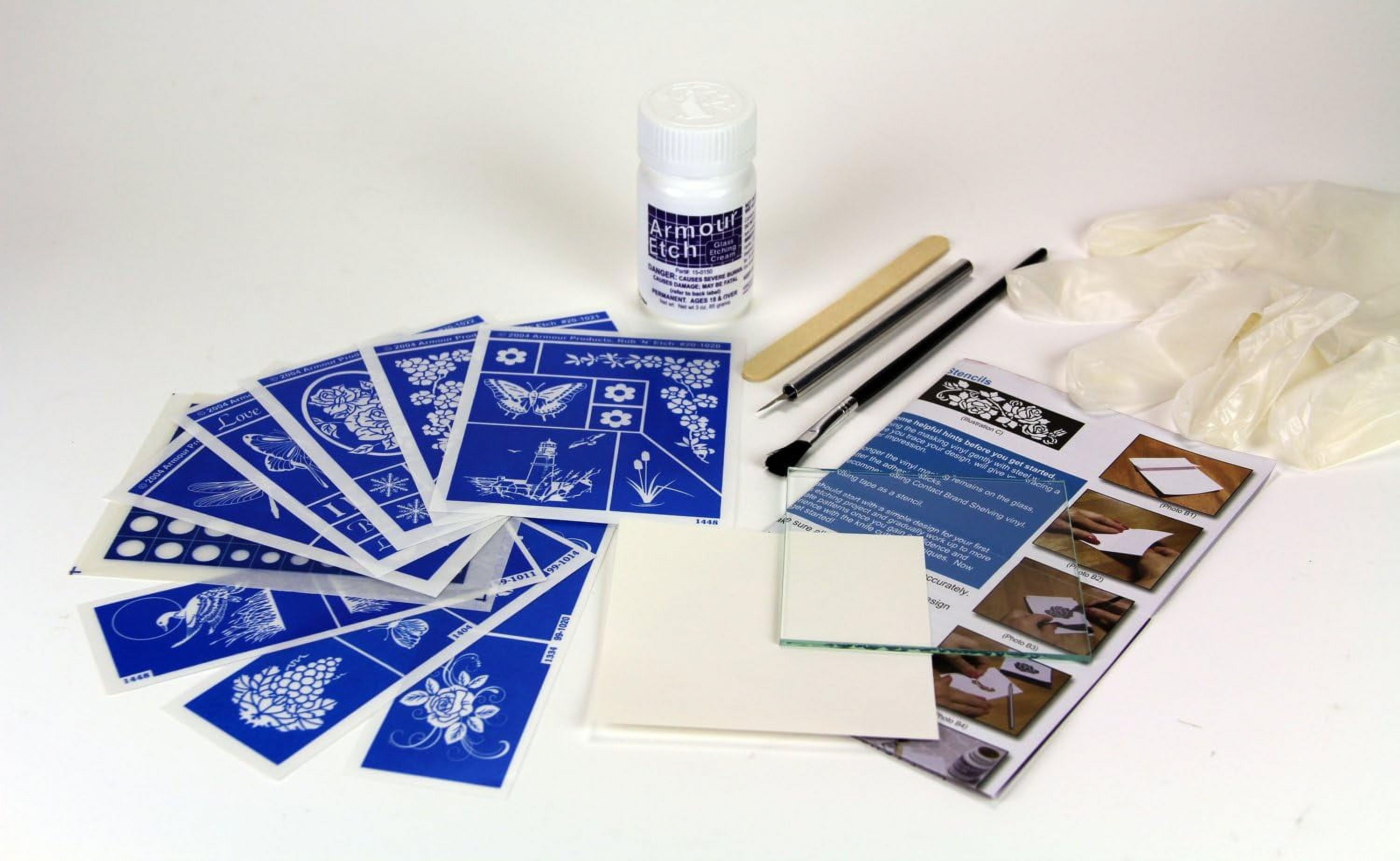 10-0101 93 Piece Deluxe Glass Etching Kit, Multicolor - Walmart.com