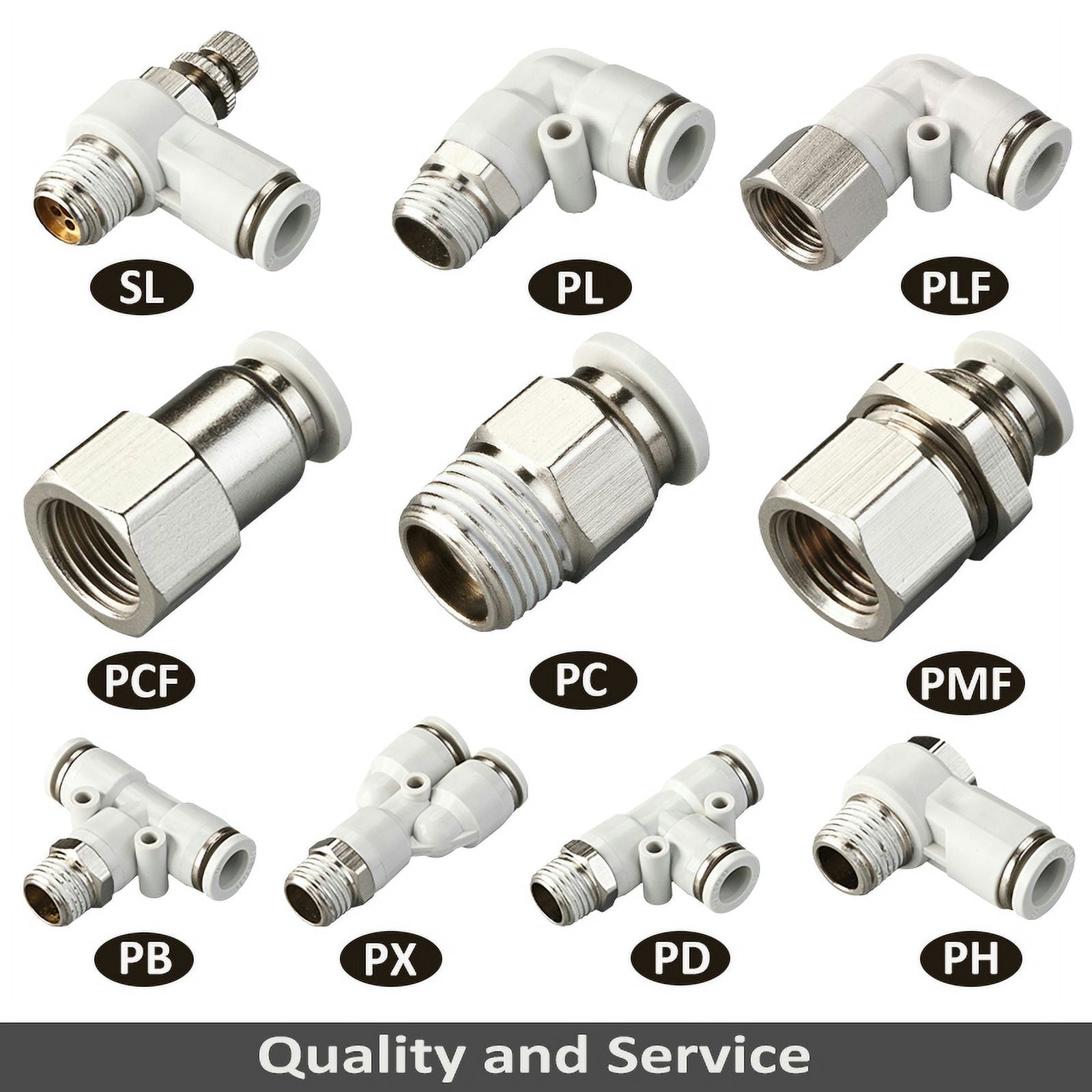10-02 (10mm-1l4)-PMF-High Quality White Pneumatic Hose Fitting, Quick ...
