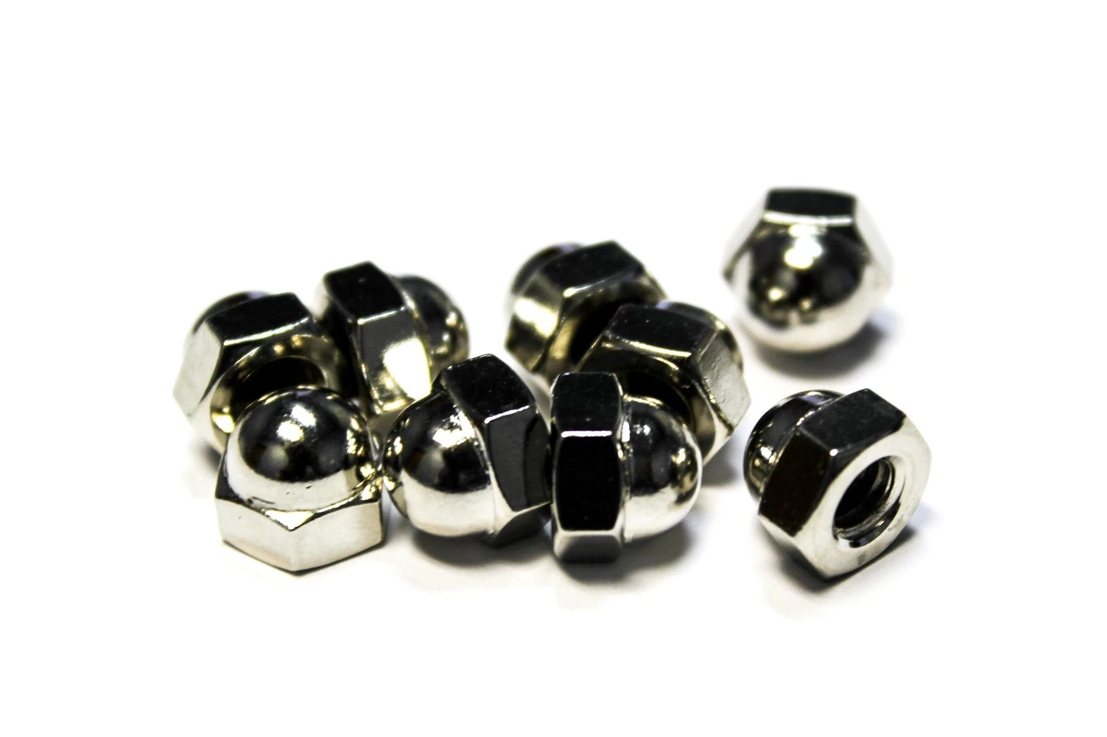 (10) 1/4"-20 Acorn Nut (Cap Nut) Nickel Plated - Walmart.com