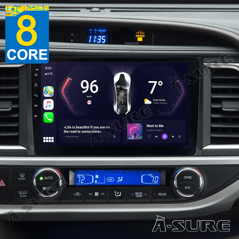 10.1" 4+64GB Android 14 Car Stereo Radio for Toyota Highlander 2014 ...
