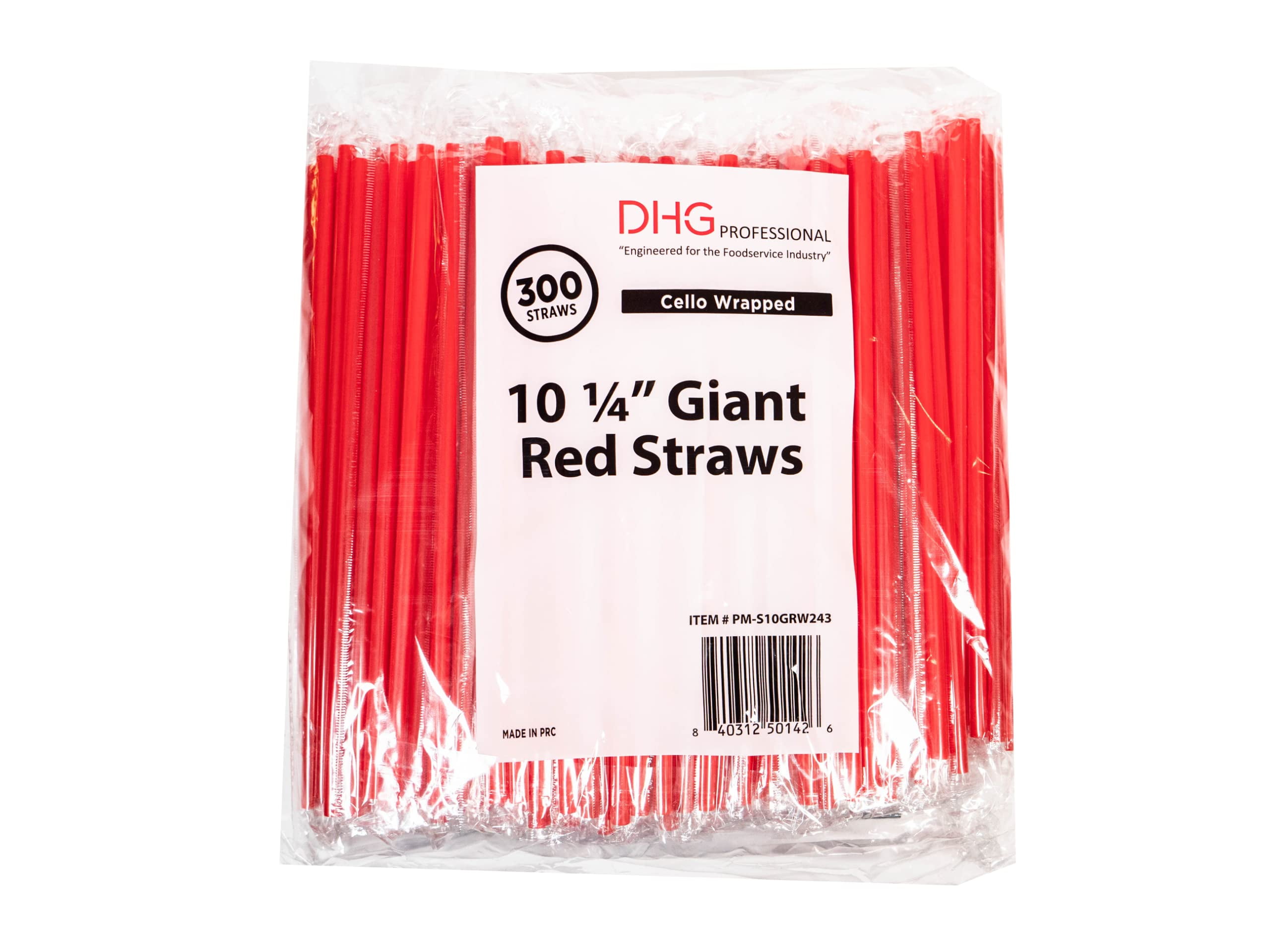 DHG Professional Plastic Drinking Straws, Individually Wrapped, Red, 10 ...