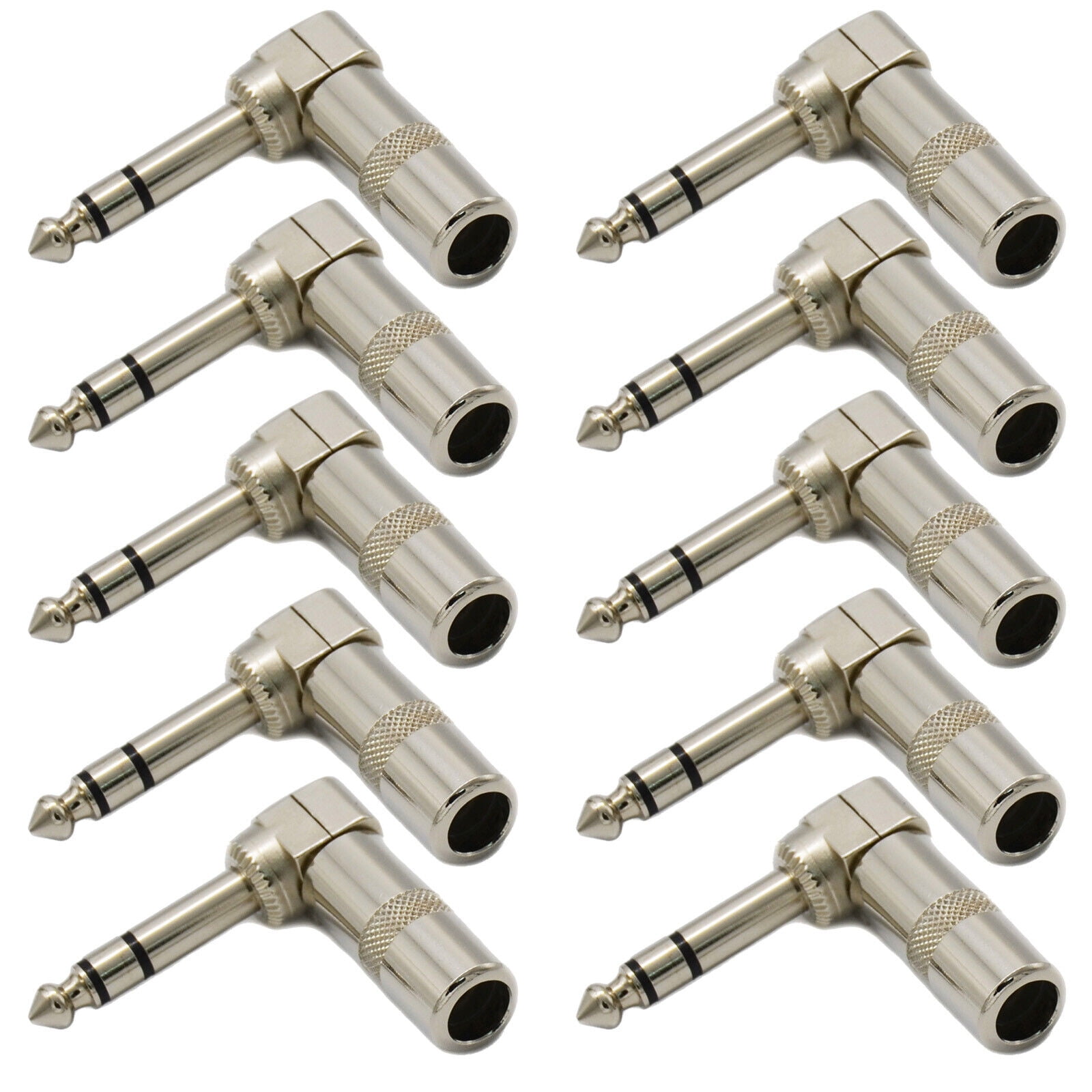 10,1/4 Stereo Plug TRS Right Angle 90 degree phone Connector - Walmart.com