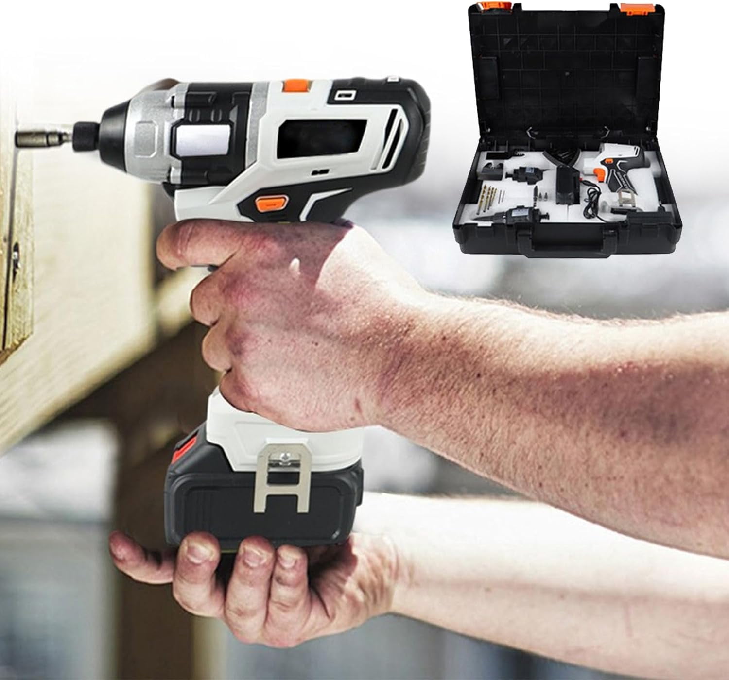 10 In 1 Cordless Woodworking Combo Kit, Home Power Drill Tool Set For ...