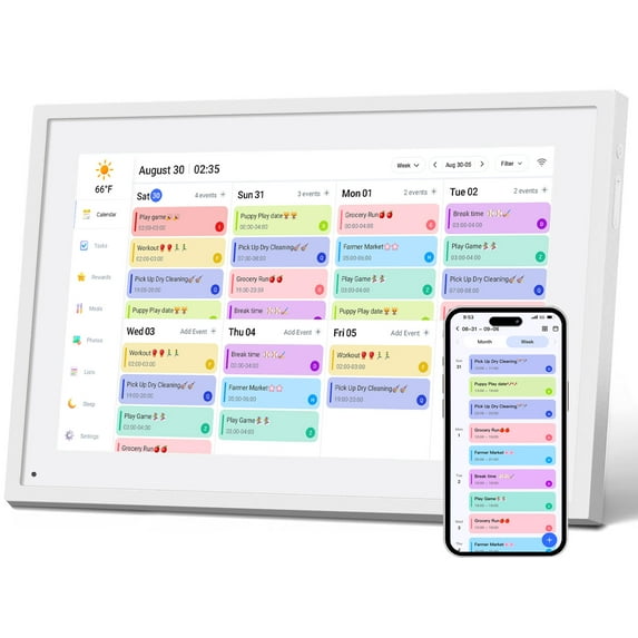 10.1" Digital Calendar, Meal Planner, Duty Chart, to Do List,HD Smart ...