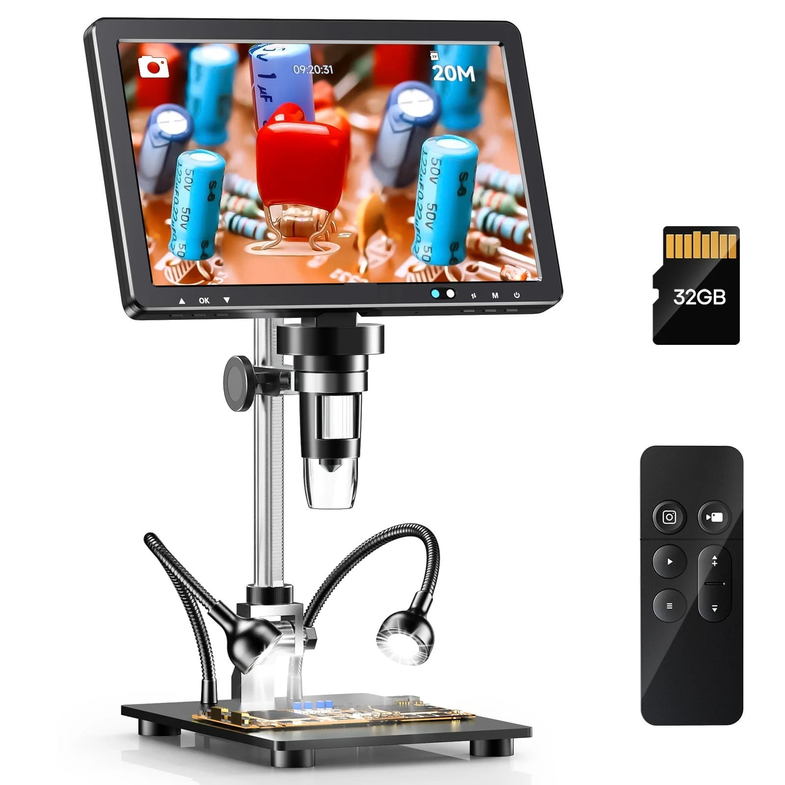 10.1'' Digital scope 2000X Coin scope With 10 LEDs 20MP Soldering scope ...