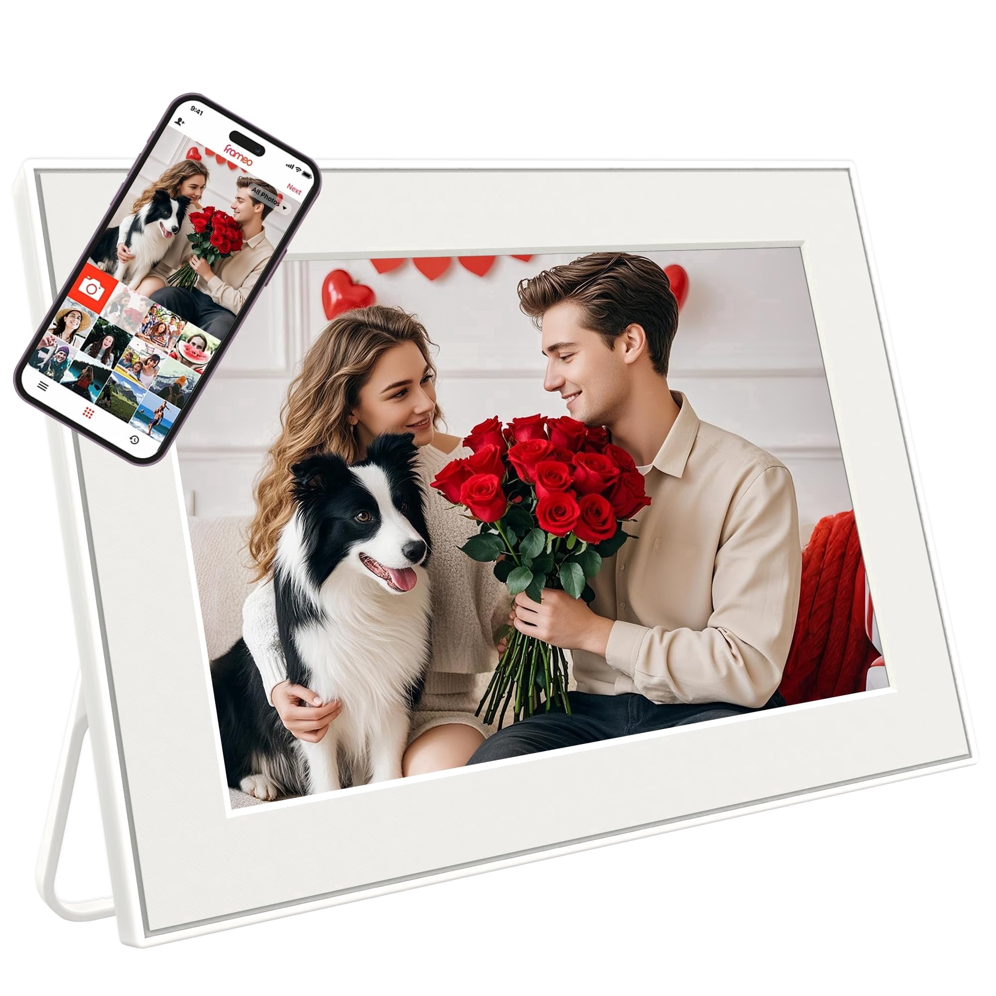 10.1" Frameo Software IPS Digital Photo Frame, White - Walmart.com