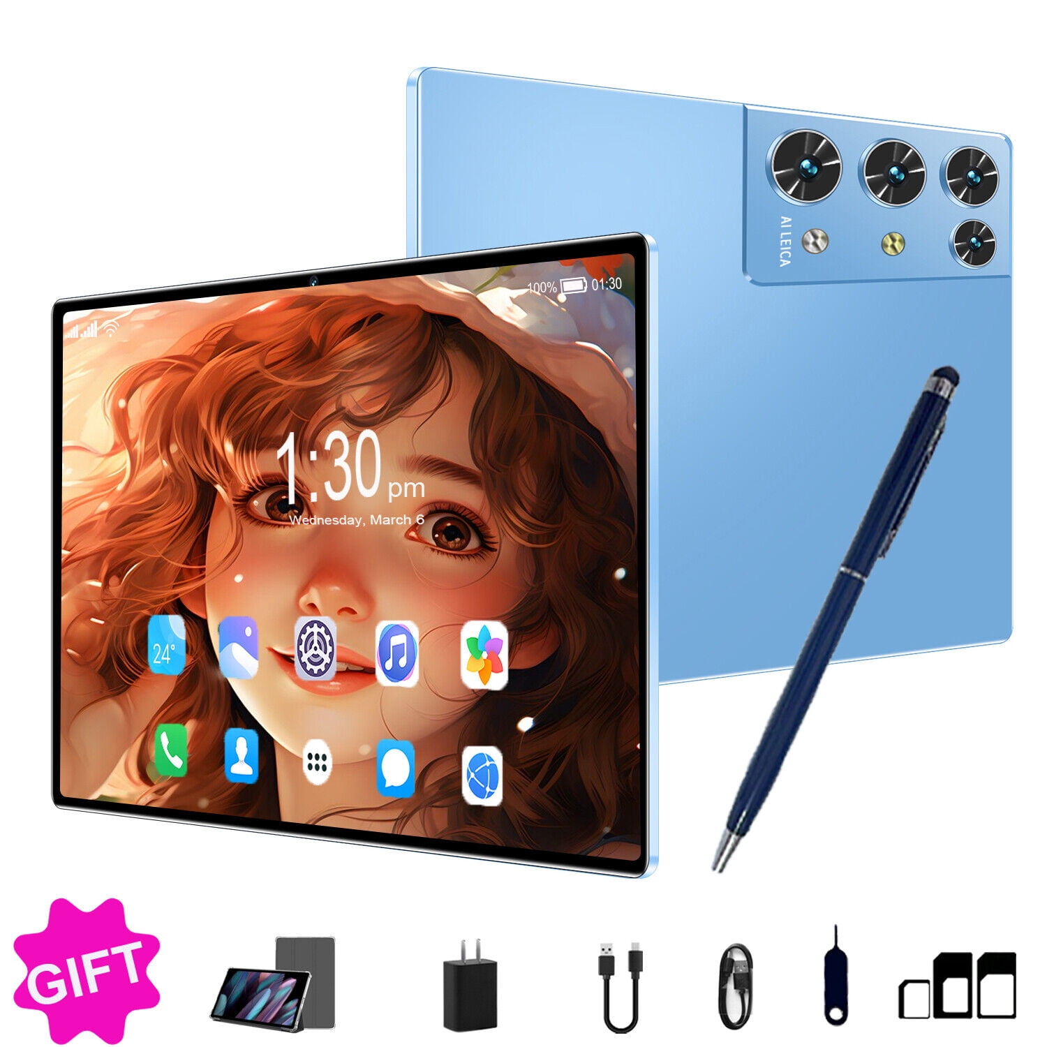 10.1 In Tablet 16GB RAM +256GB Octa Core 1920x1200 8000mAh LTE &5G WiFi ...