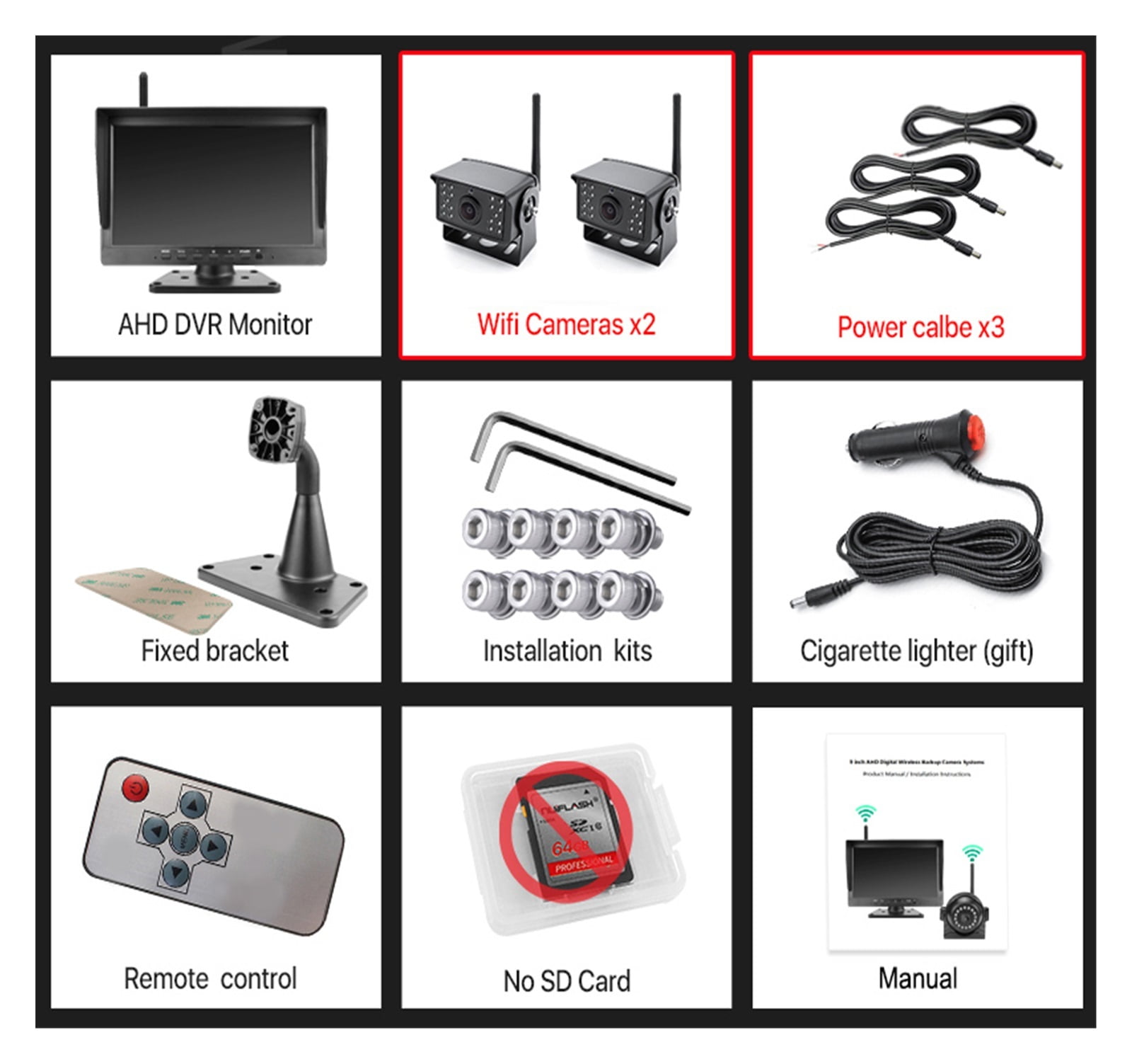 10.1 Inch 200M Wireless 4 Channels DVR Recorder Monitor With Reverse ...