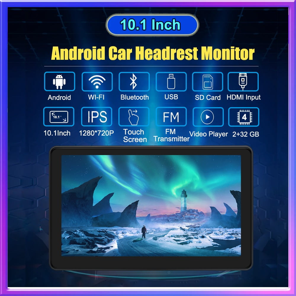 10.1 Inch Android Headrest Monitor IPS INCELL Panel Monitors Car Rear ...