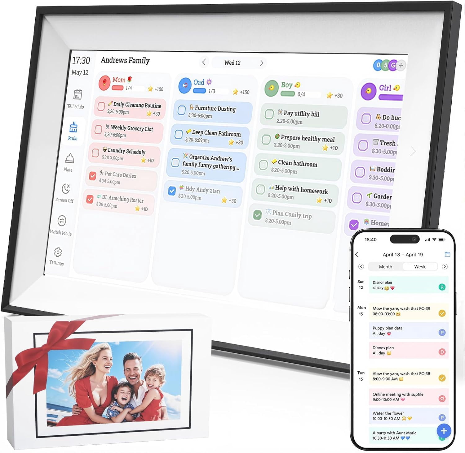 10.1 Inch Family Digital Calendar with Touchscreen - -in-One Planner ...