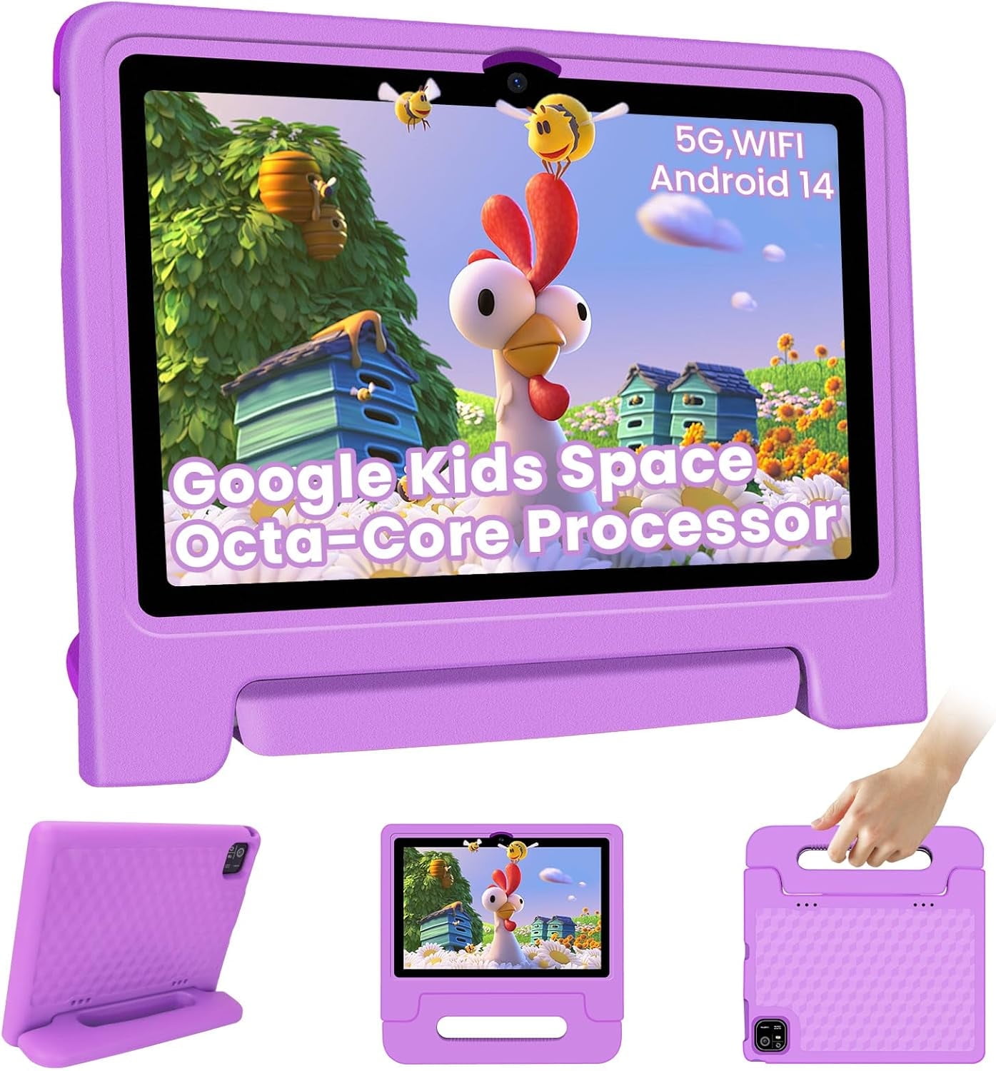 10.1-Inch Kids Tablet, 8GB+64GB, Android 14, 8-Core CPU, Educational ...