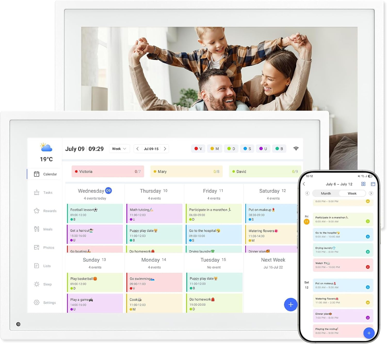 10.1 Inch WiFi Digital Calendar, Smart Touchscreen Interactive Display ...