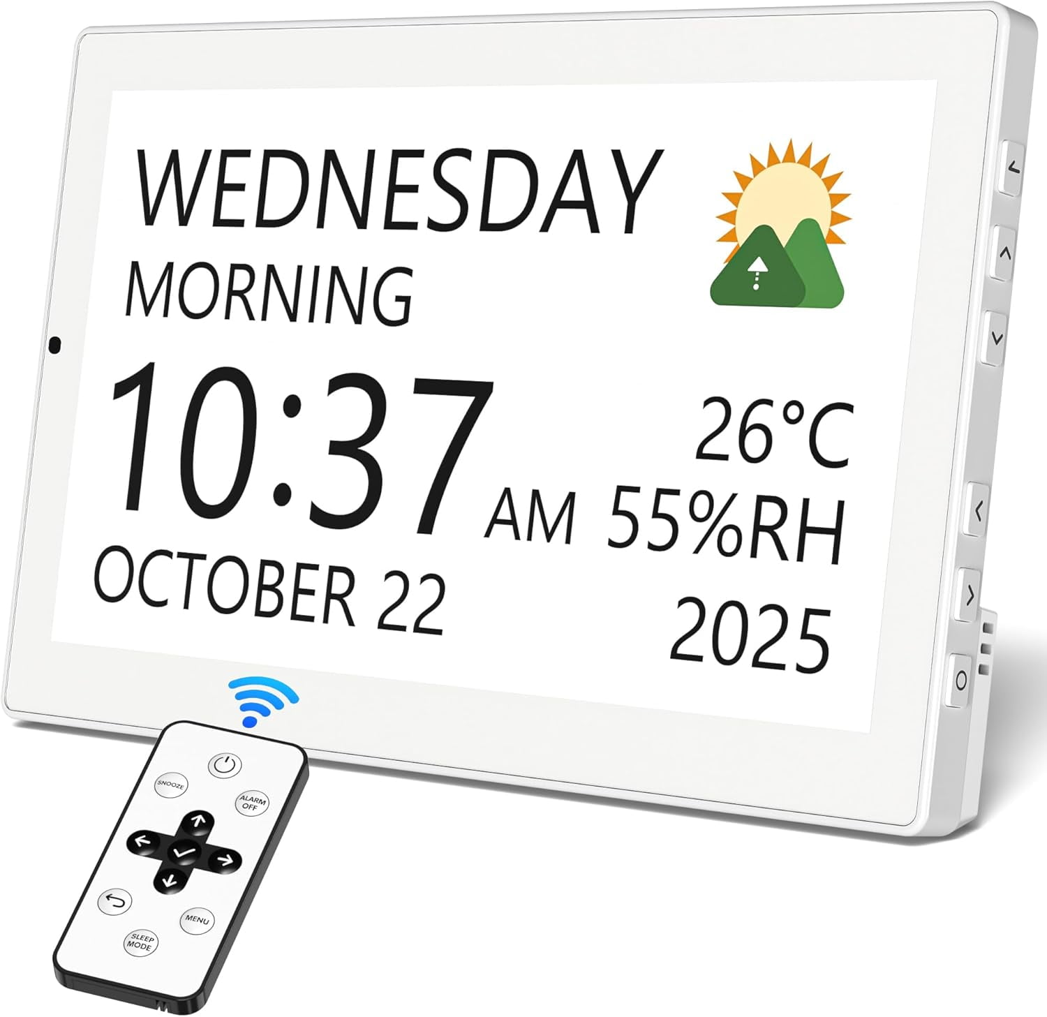 10.1" Large Digital Clock with Date and Day for Elderly, Remote Control ...