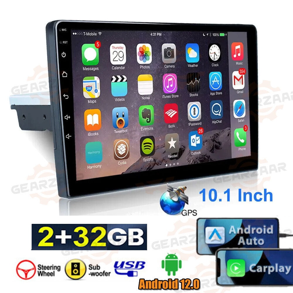 10.1" Single 1Din Touch Screen Car Stereo Radio For Apple Carplay ...