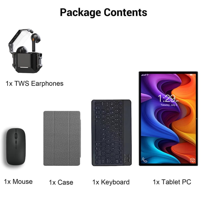 10.1" Tab 12GB+256GB Android14 Tablet PC Octa-Core 5G WiFi Dual Camera ...