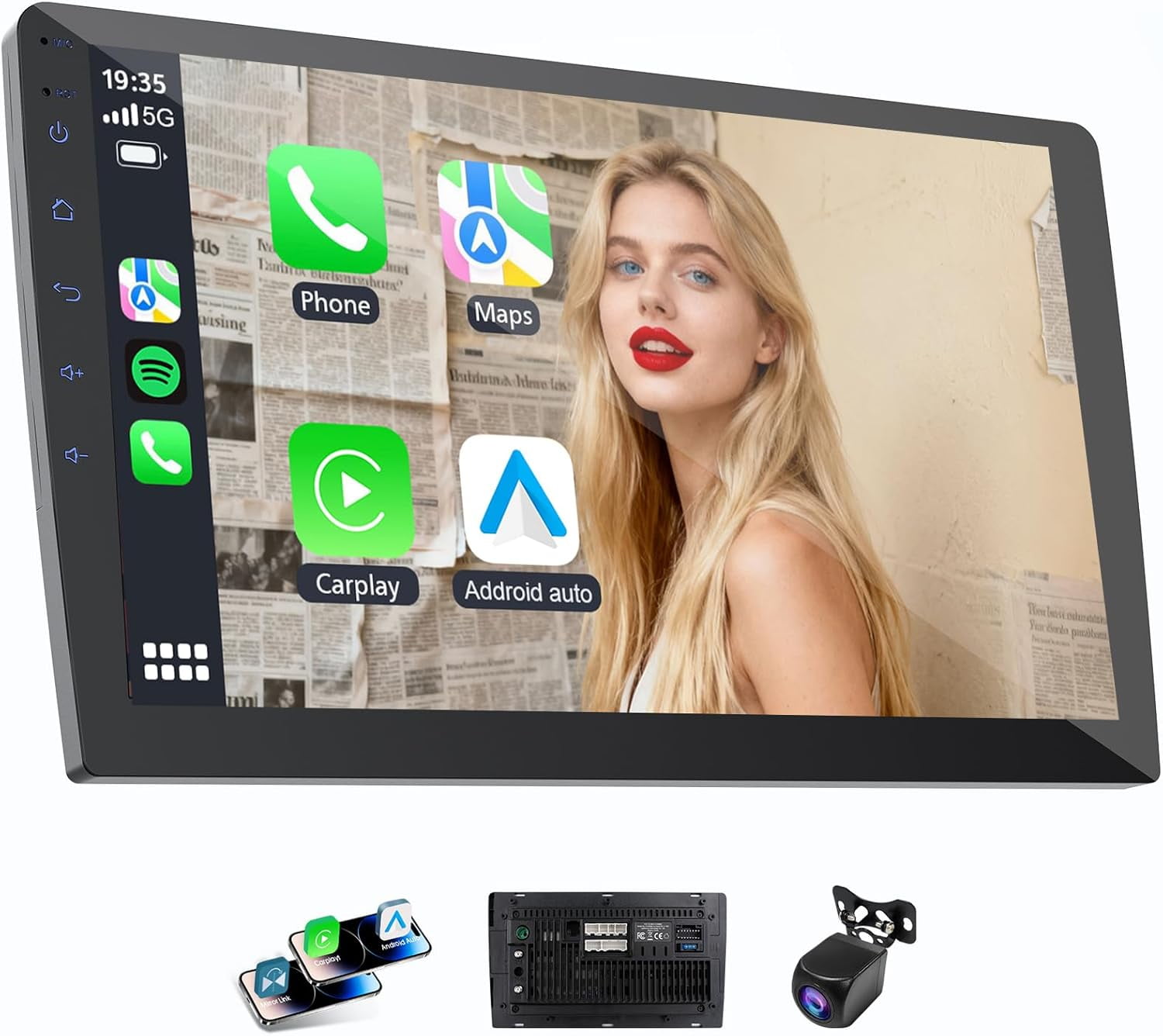 10.1" Touchscreen Screen for with and , Double Din, GPS, WiFi, BT5.1, 8 ...
