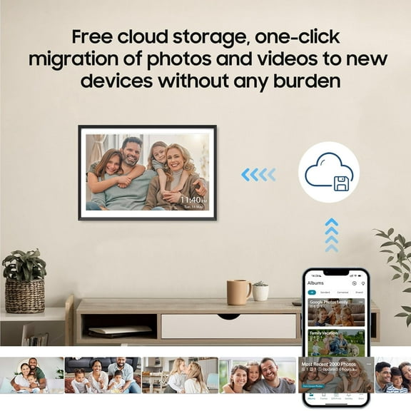 PhotoShare 10" Wifi Digital Picture Frame in Chrome - Walmart.com