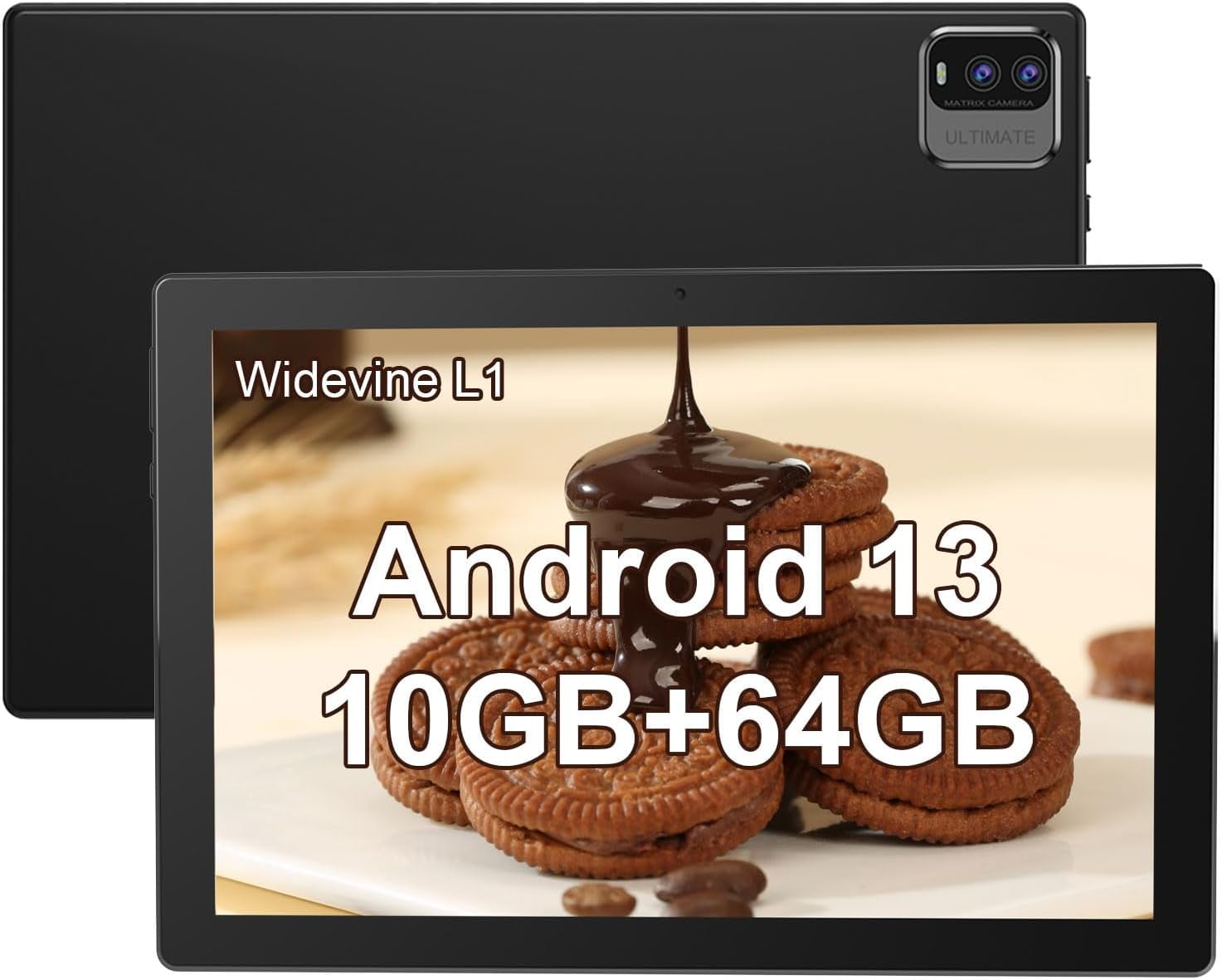 10.1 inch Touchscreen Android 13 Tablet, 10GB RAM, 64GB ROM, 512GB ...