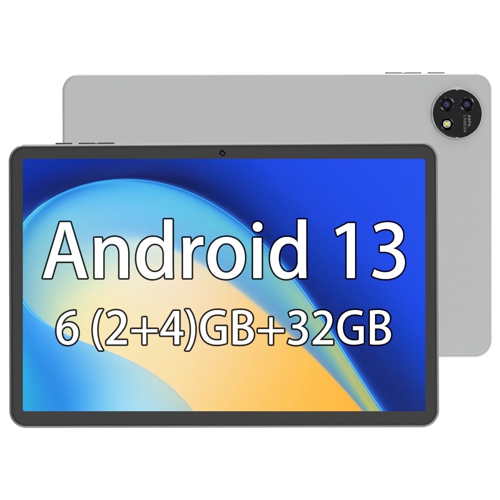10.1 inch Android tablet, Android 13 tablet, 6 (2+4) GB RAM quad core ...