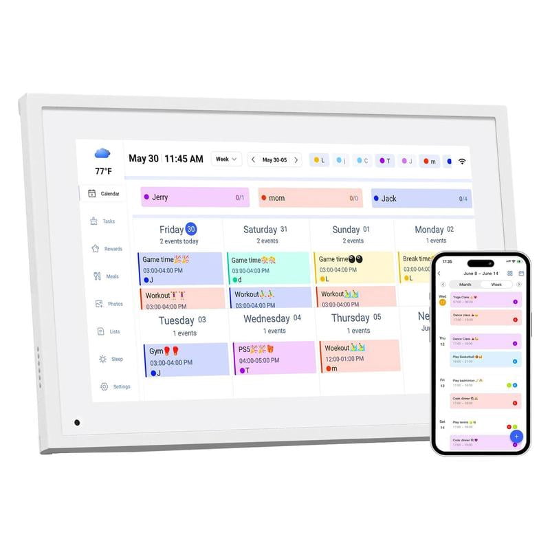 10.1 inch Wall Planner Digital Calendar & Chore Chart, Smart ...