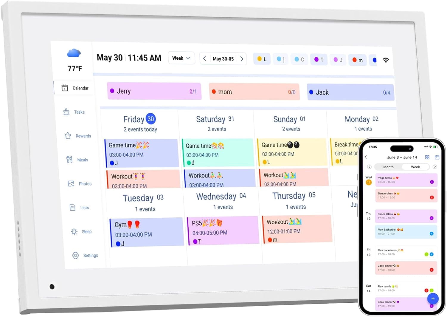 10.1 inch Wall Planner Digital Calendar & Chore Chart, Touchscreen ...