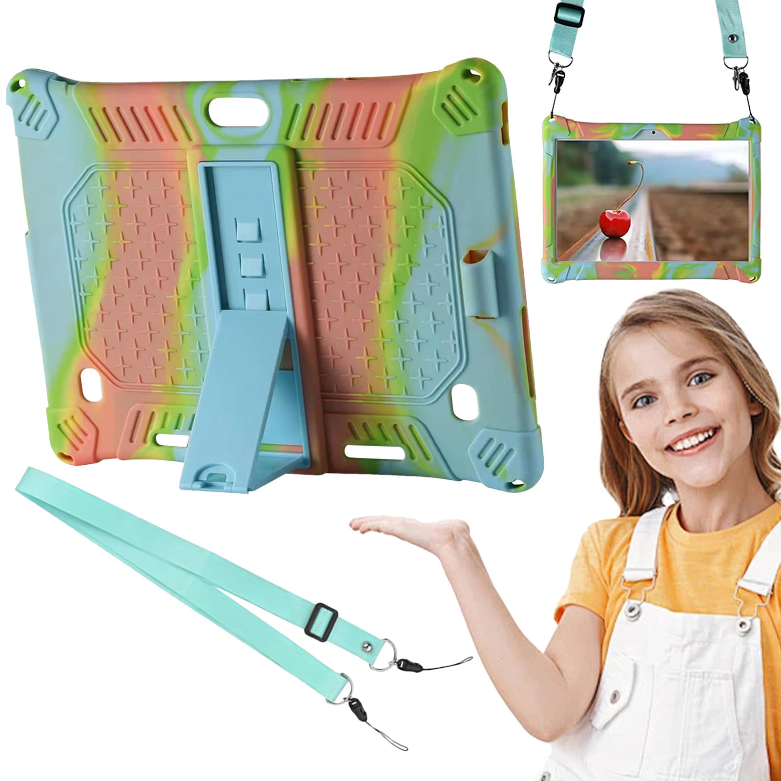 10-10.1 Inch Android Tablet Case with Stand, Silicone Kids-Friendly ...