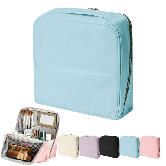 10*10*3.9 IN Stylish Handheld Partitioned Cosmetic Bag, Large Capacity ...