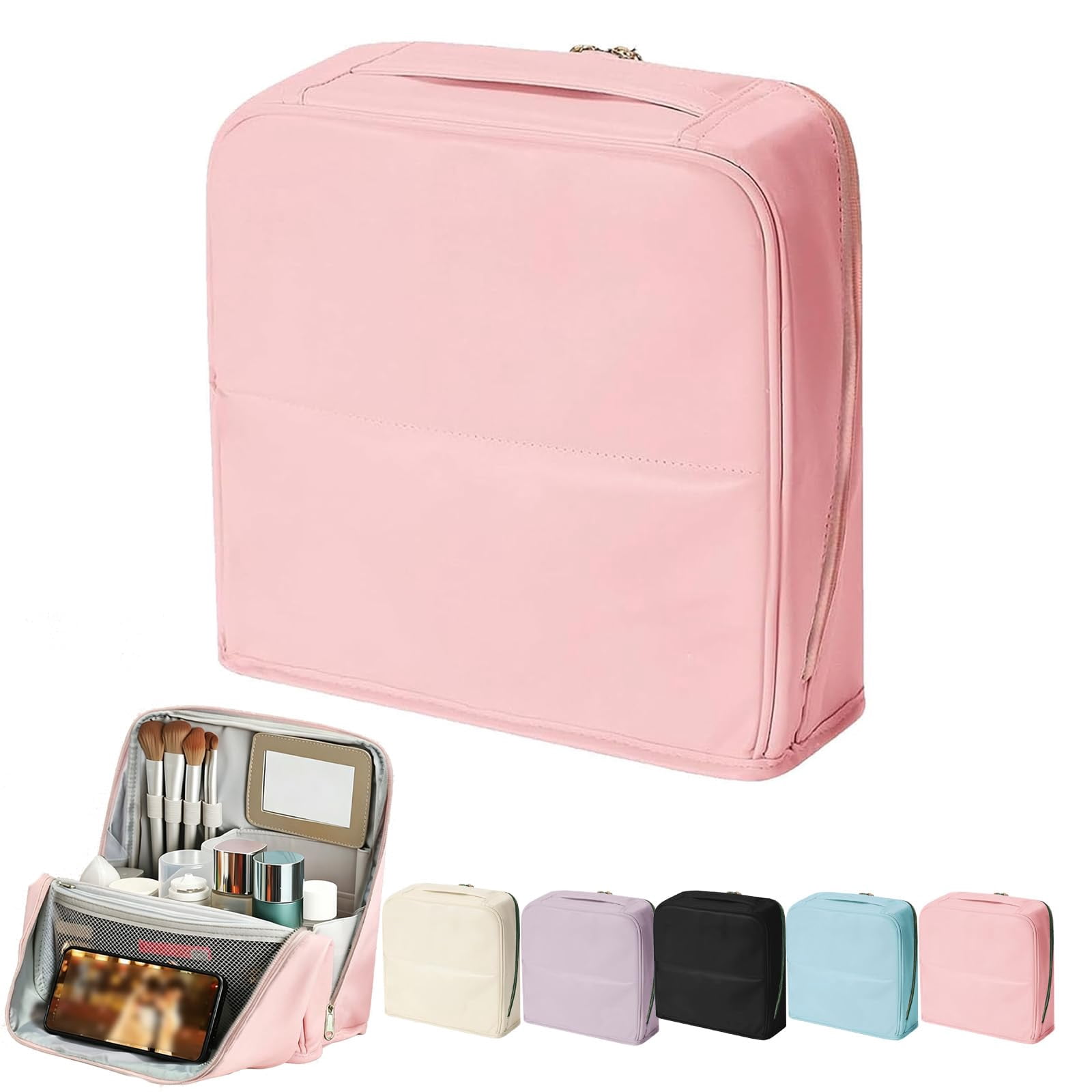 10*10*3.9 IN Stylish Handheld Partitioned Cosmetic Bag, Large Capacity ...