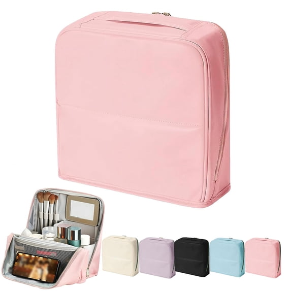 10*10*3.9 IN Stylish Handheld Partitioned Cosmetic Bag, Large Capacity ...