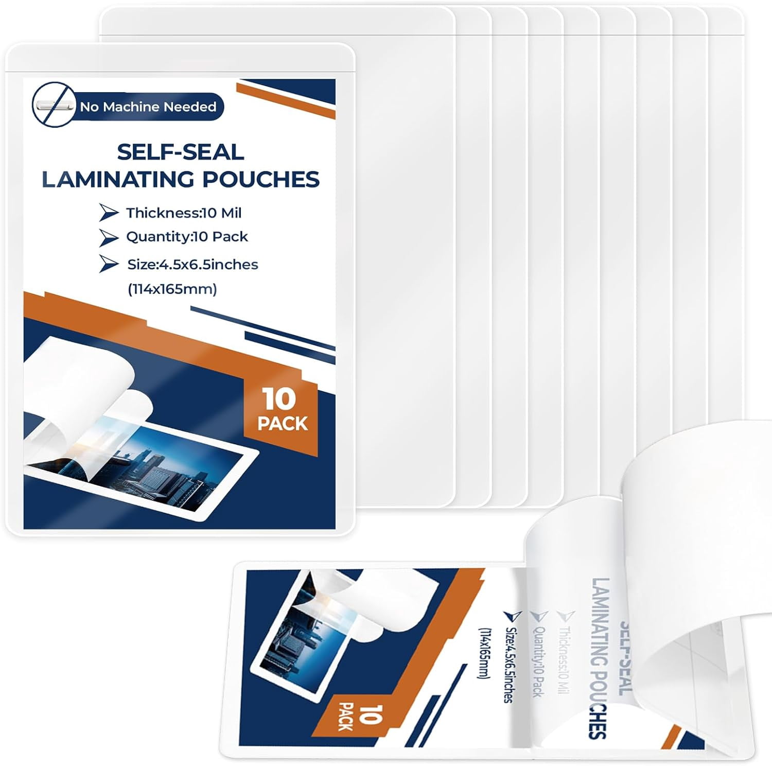 10 10 Mil 4"" Self Sealing Laminating Pouches Self Lamination Pouches ...